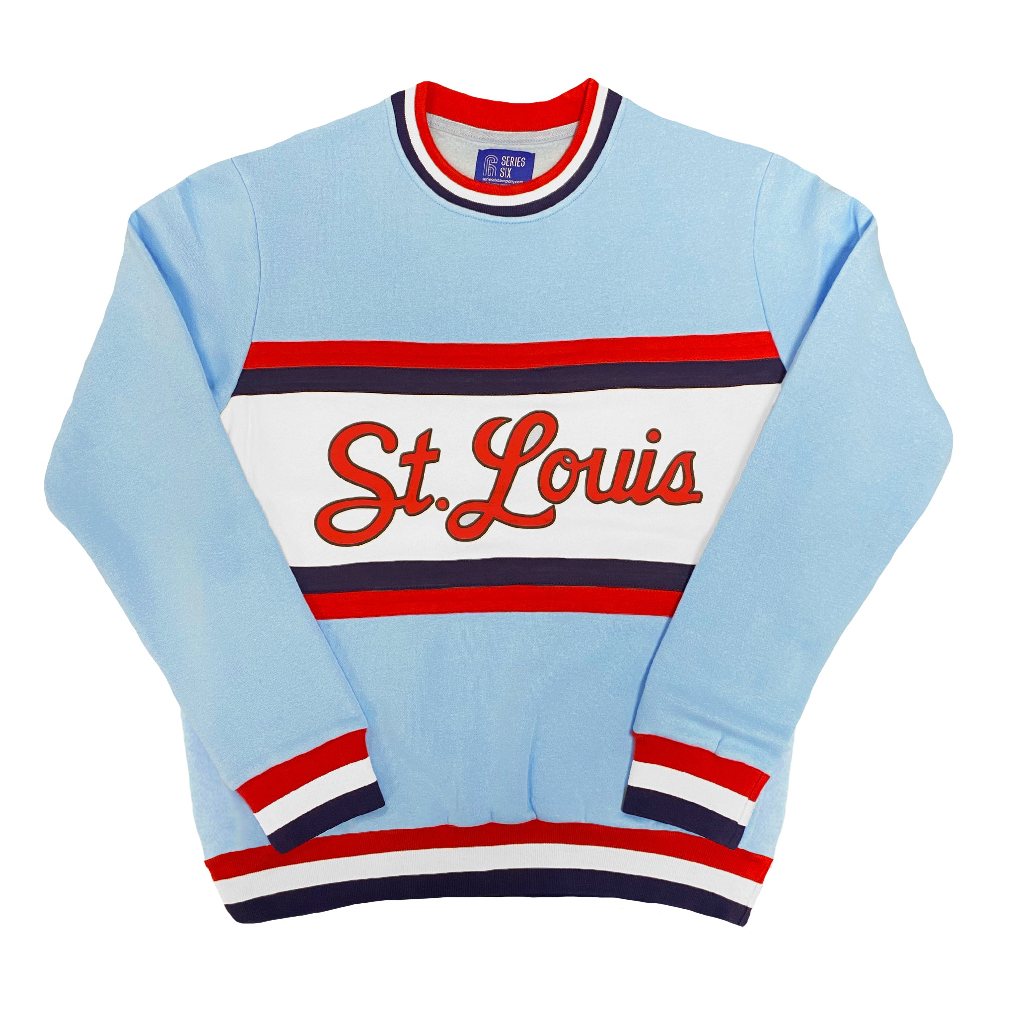 St. Louis Baseball Light Blue Color Block Crewneck Unisex Sweatshirt ...