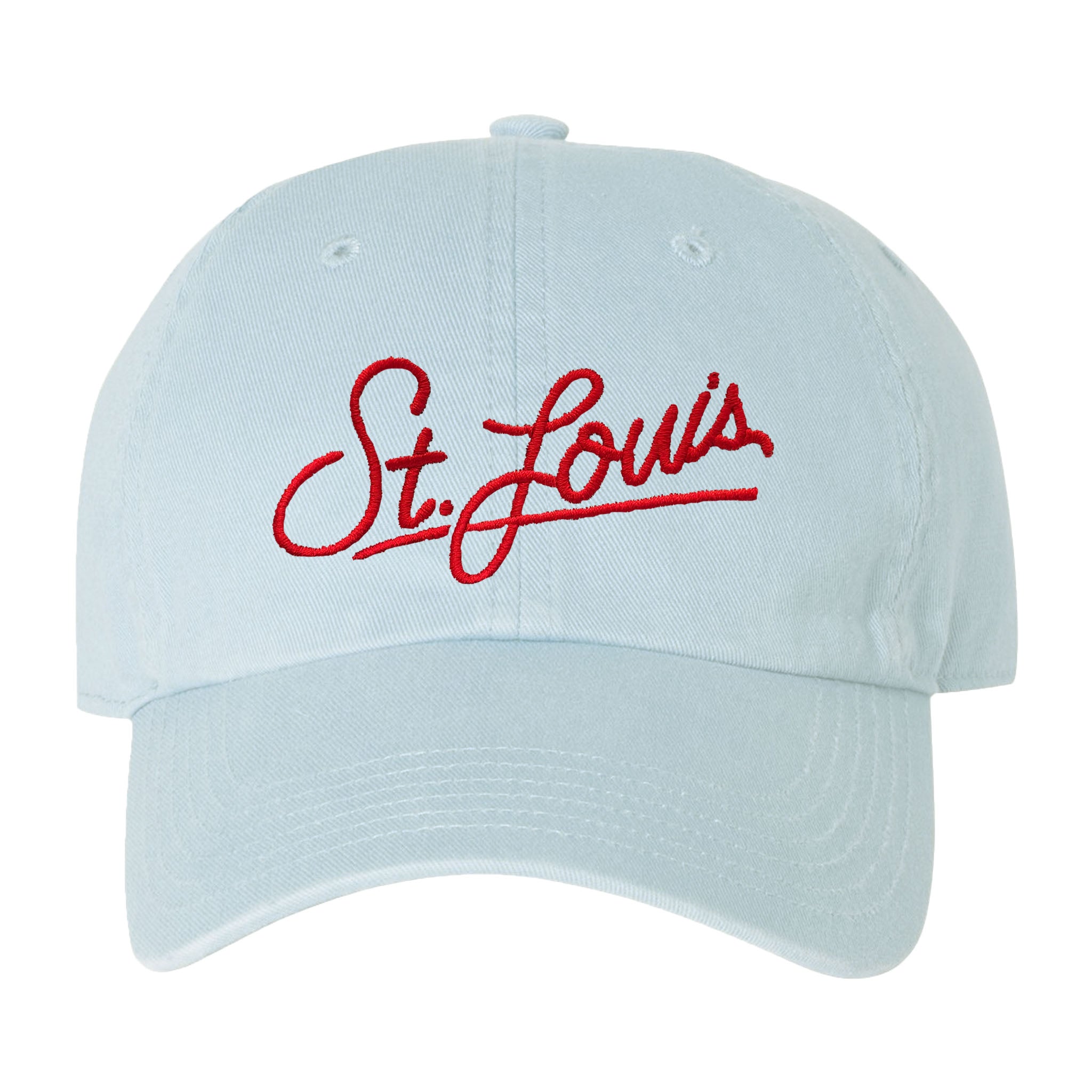 St. Louis Script Soft Style Hat - Powder Blue – Series Six