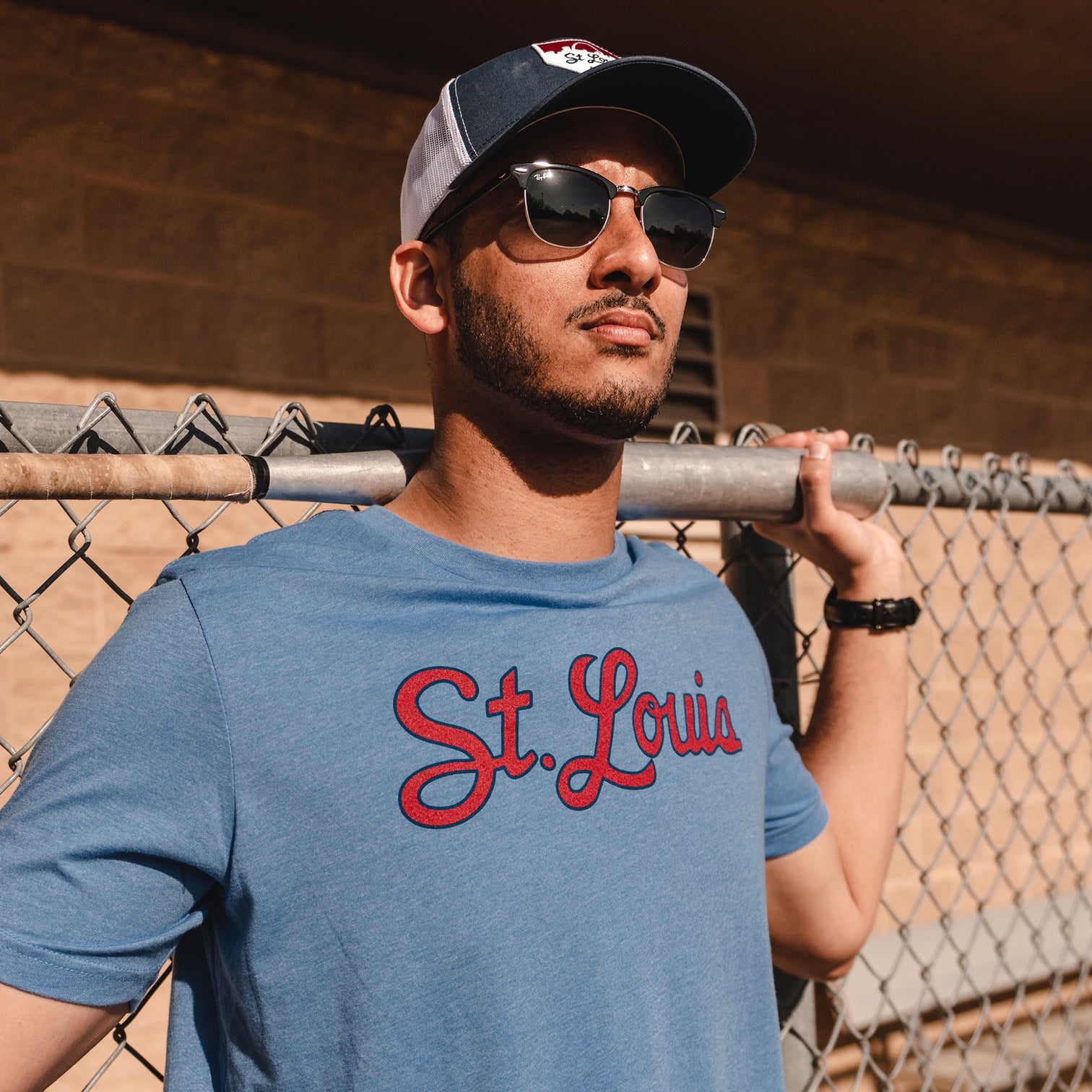 St. Louis Script Unisex Short Sleeve T-Shirt - Blue – Series Six