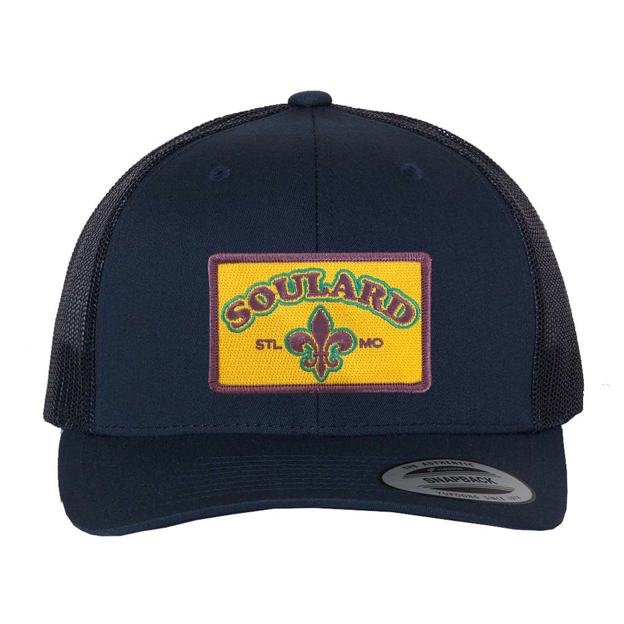 Soulard Patch Mardi Gras Snapback Trucker Hat - Navy – Series Six